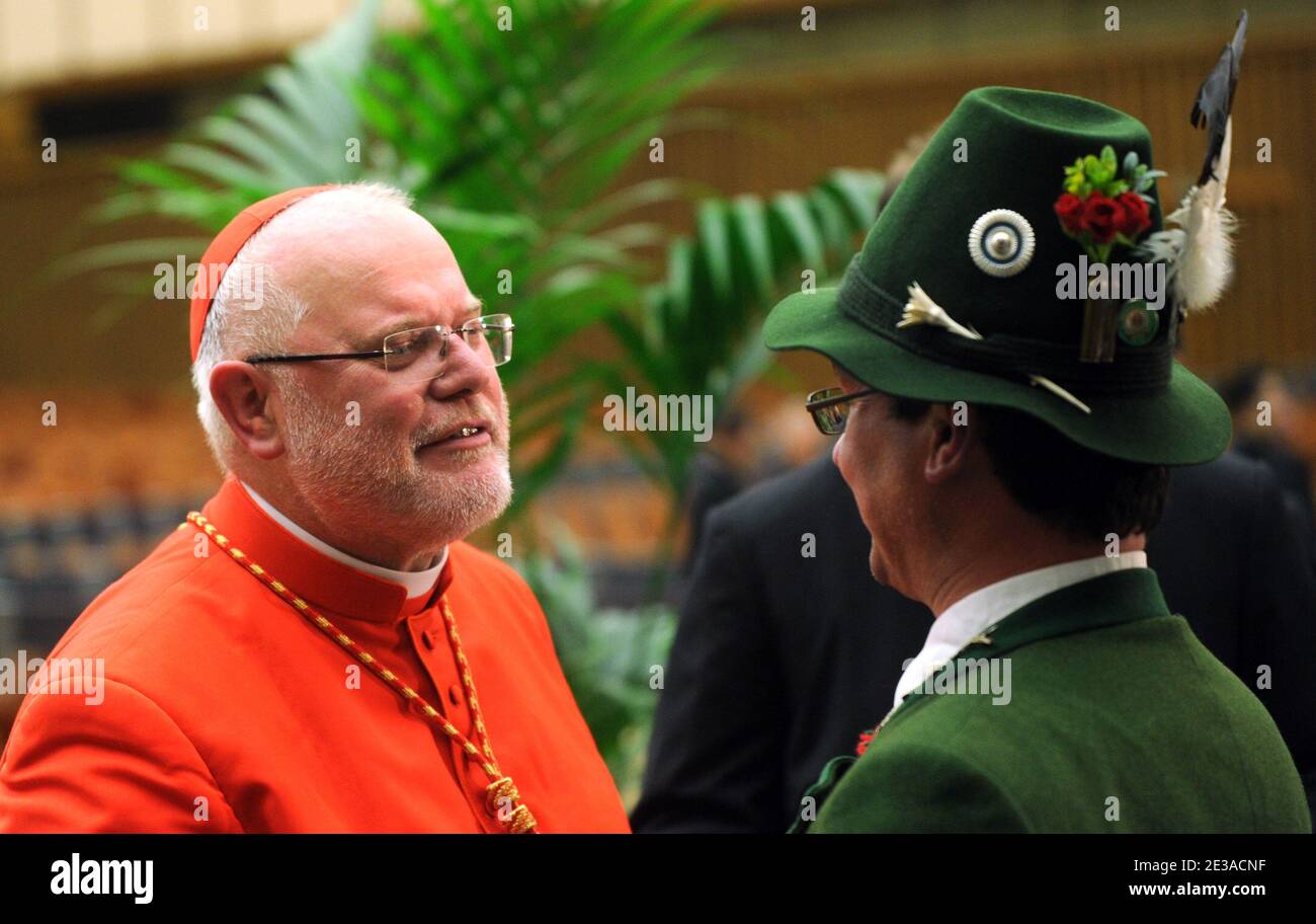 New cardinal Reinhard Marx (Germany) greets visitors during the ...