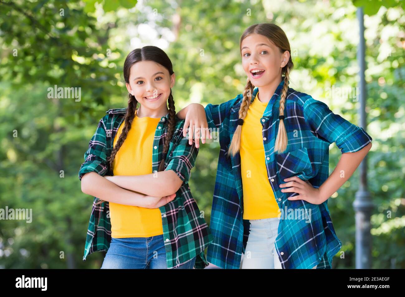 How is your vacation. Happy kids on natural landscape. Summer vacation ...