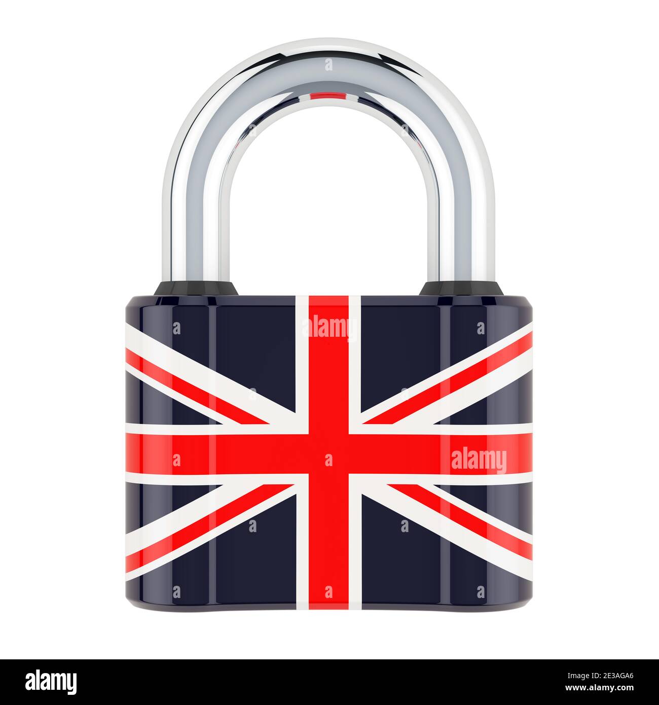 Padlock with British flag, 3D rendering isolated on white background ...