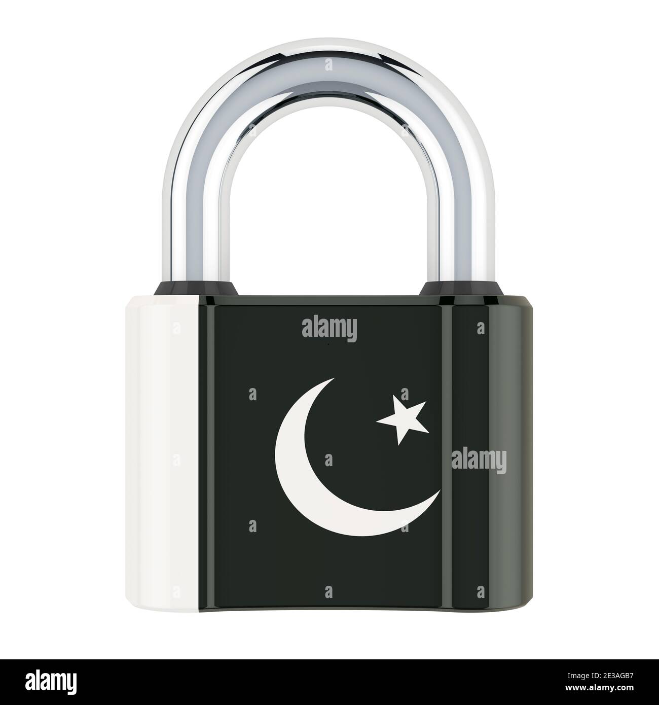 Padlock with Pakistani flag, 3D rendering isolated on white background ...