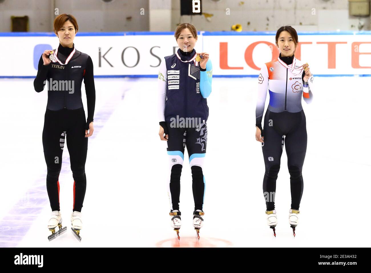 Nagano, Japan. 16th Jan, 2021. (L-R) Toko Nanri, Moemi Kikuchi, Yuna ...