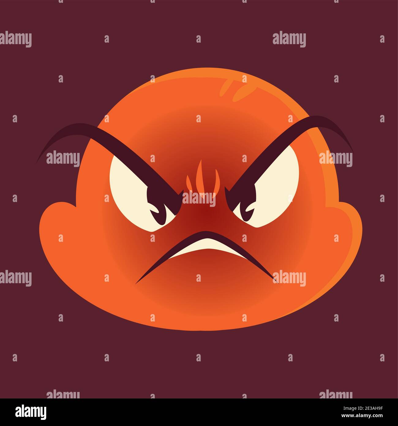 Funny Emoji Emoticon Angry Face Expression Social Media Vector