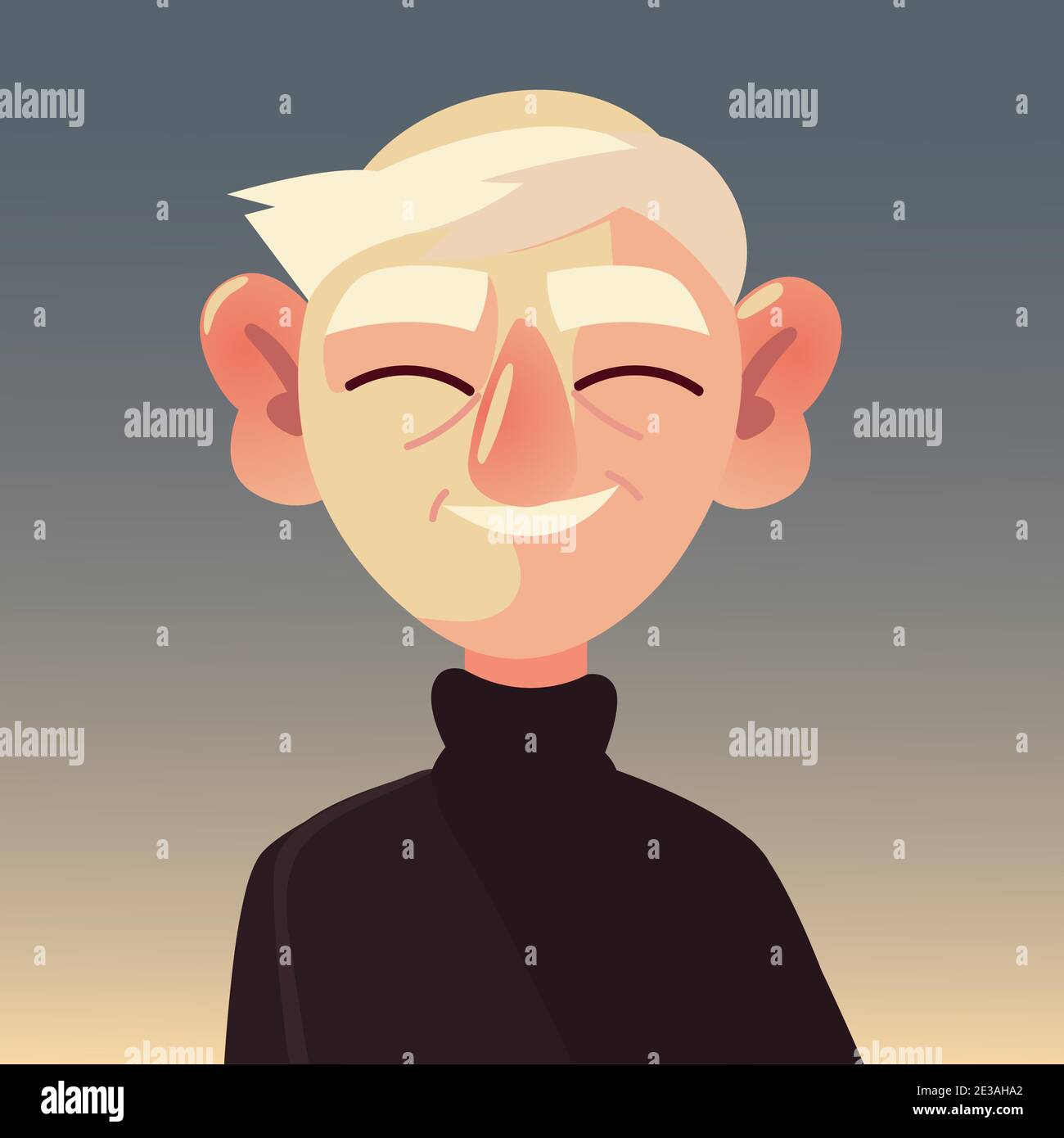 old man grandfather cartoon character senior vector illustration Stock ...