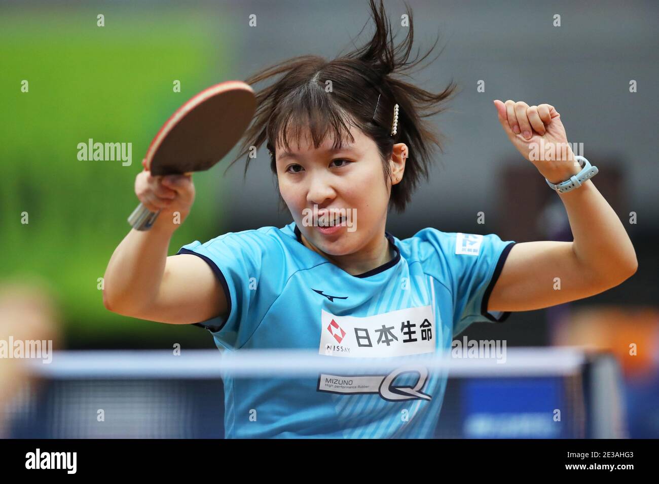 Osaka, Japan. 15th Jan, 2021. Miu Hirano Table Tennis : All Japan Table ...