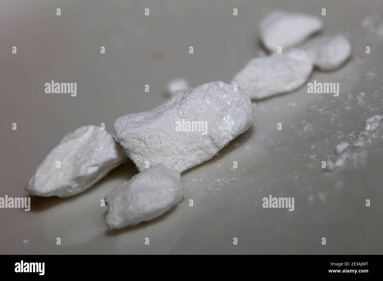 Rocks of cocaine drug in white background close up modern high quality ...