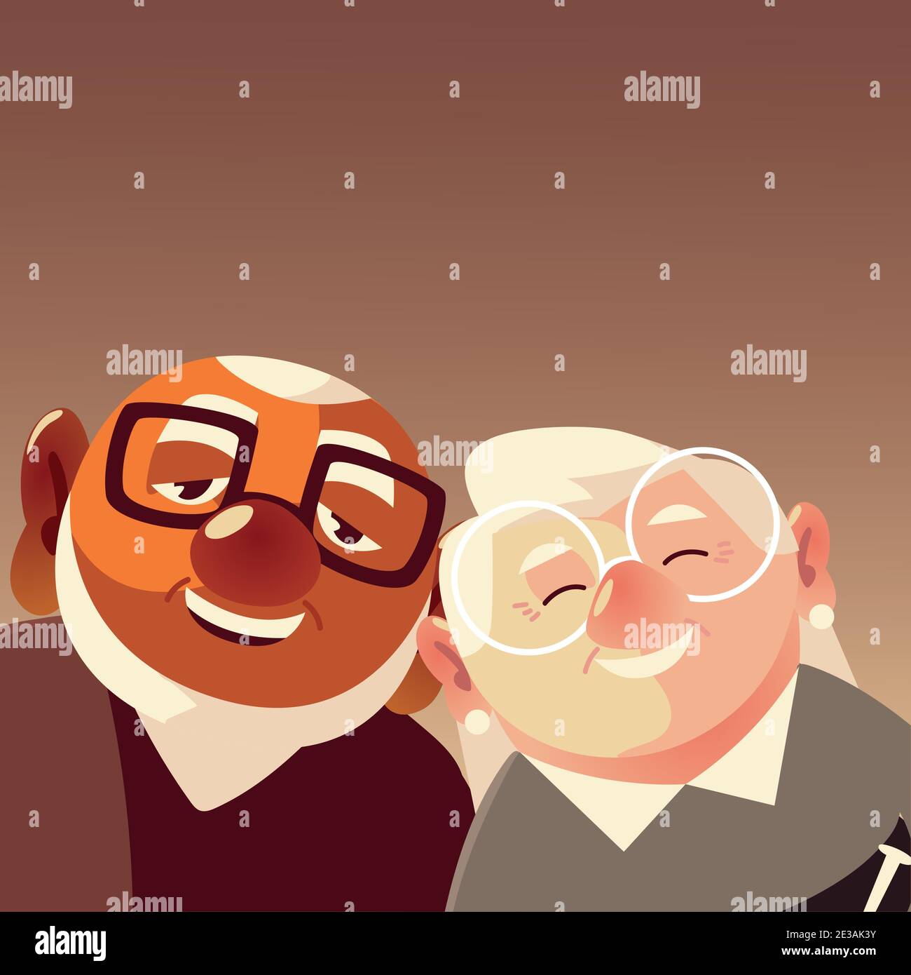 Senior People Cute Old Couple Cartoon Characters Stock Vector Image