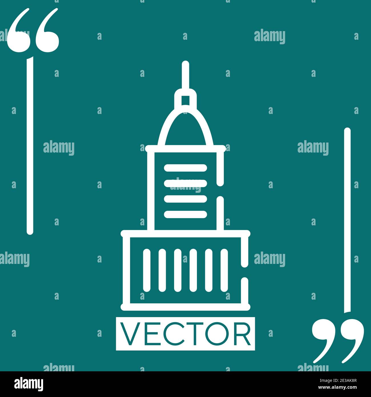 building vector icon Linear icon. Editable stroke line Stock Vector ...