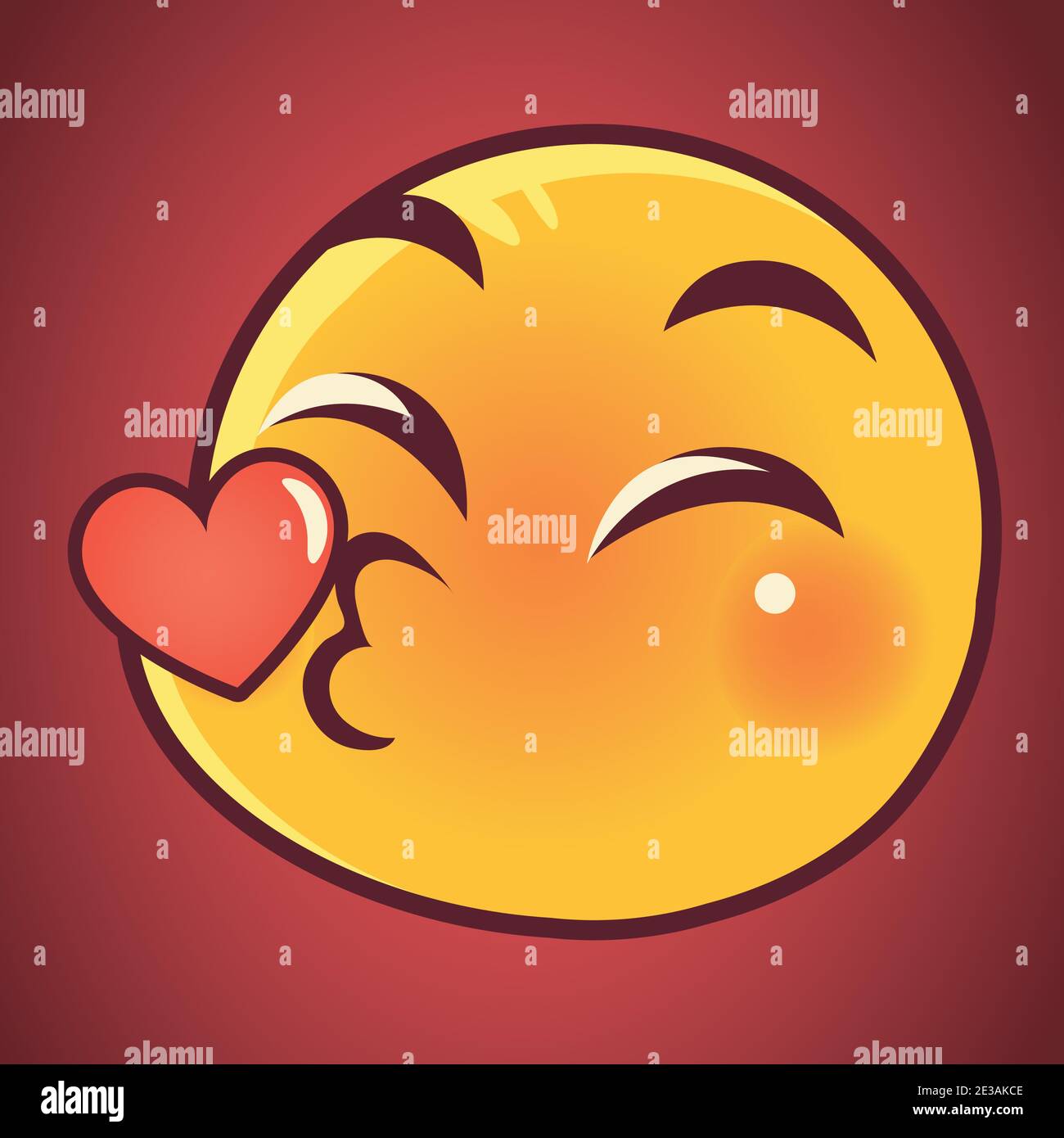 funny emoji, emoticon kiss face expression social media vector ...