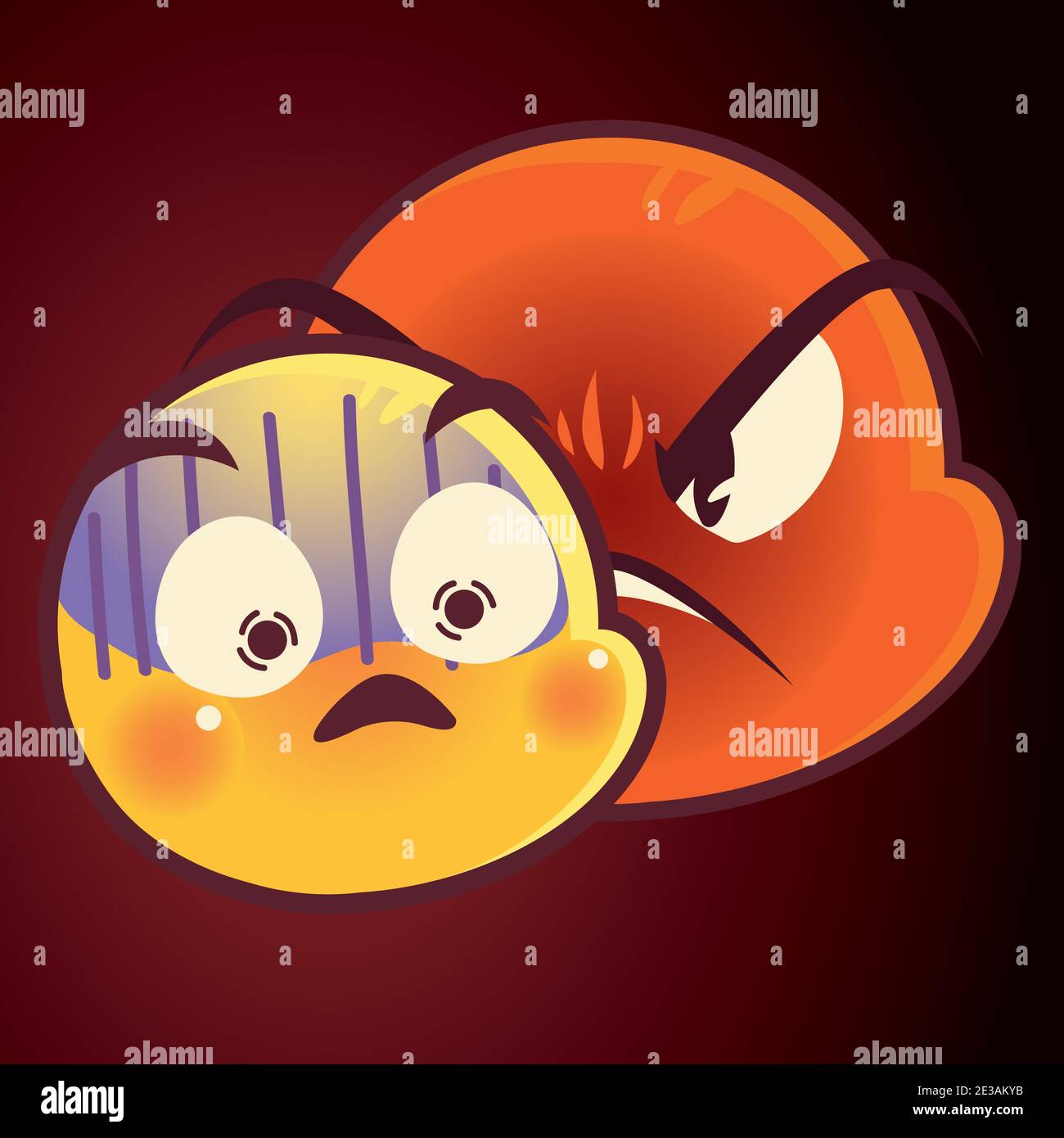 funny emoji, emoticon faces angry and scared expression social media ...