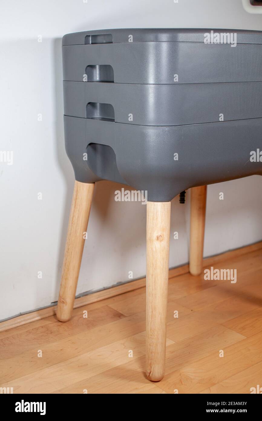 A sleek, modern looking indoor worm composter is the perfect solution ...