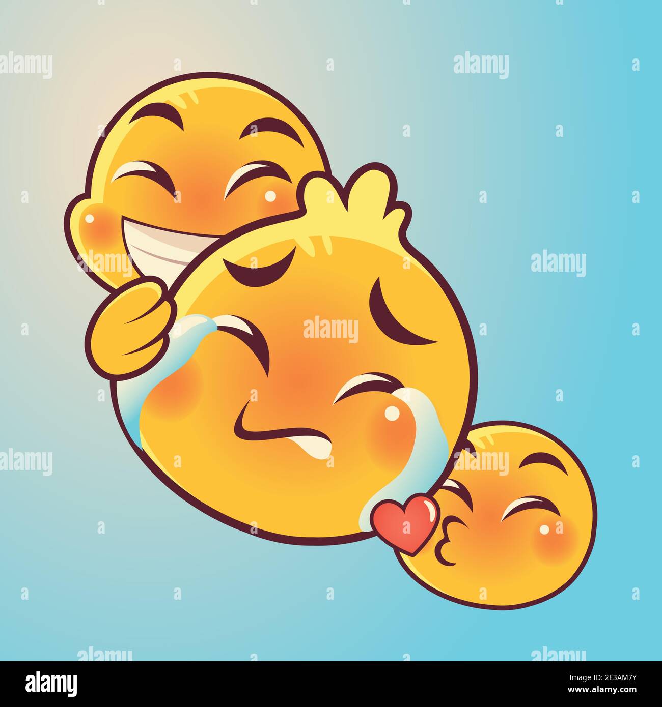 Smiling and crying faces Stock Vector Images - Alamy