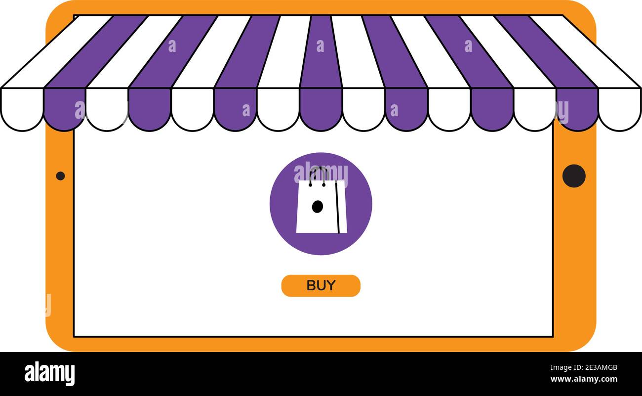 Online store in tablet design of shopping ecommerce market retail and ...