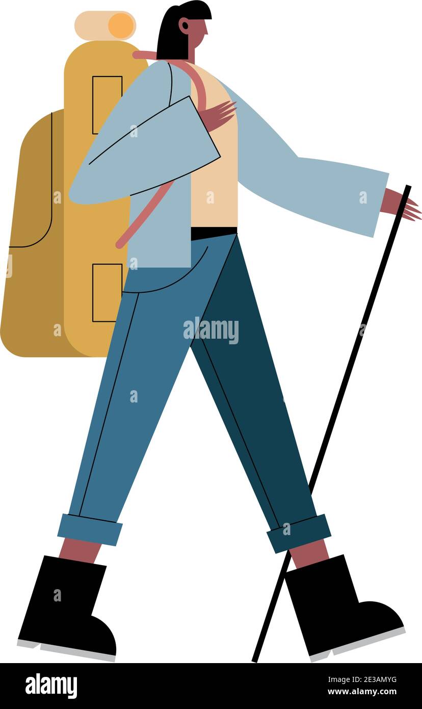 Hiker woman Stock Vector Images - Alamy