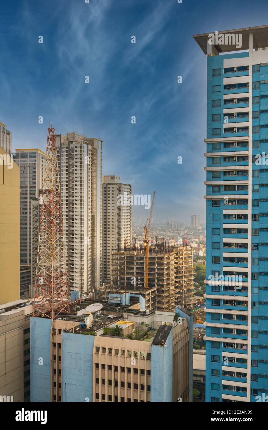 Vertical photo of modern office building or skyscraper in big cities ...