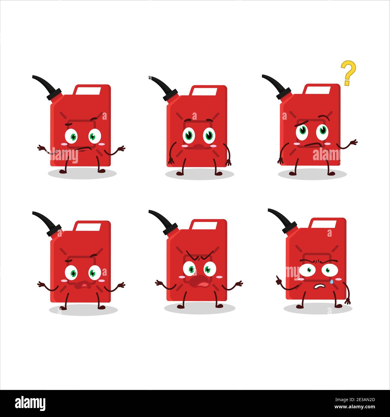Cartoon character of red gas tank with what expression. Vector ...