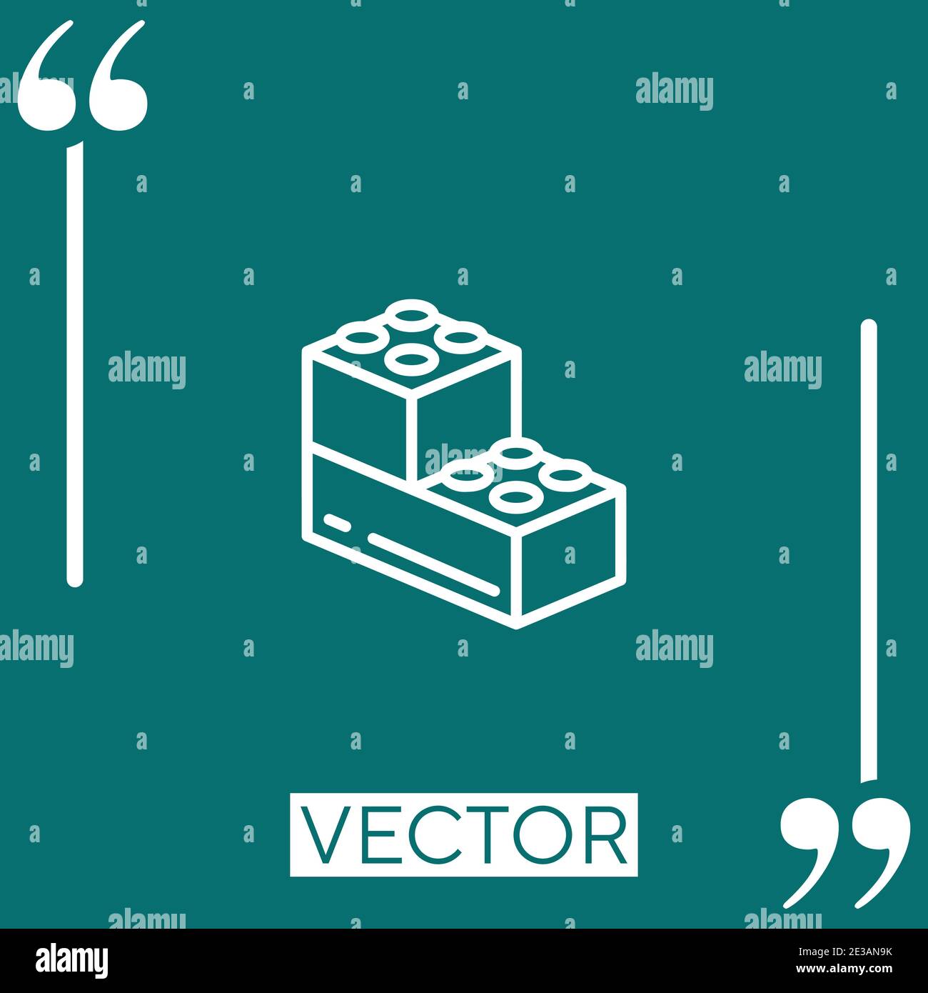 blocks vector icon Linear icon. Editable stroke line Stock Vector Image ...