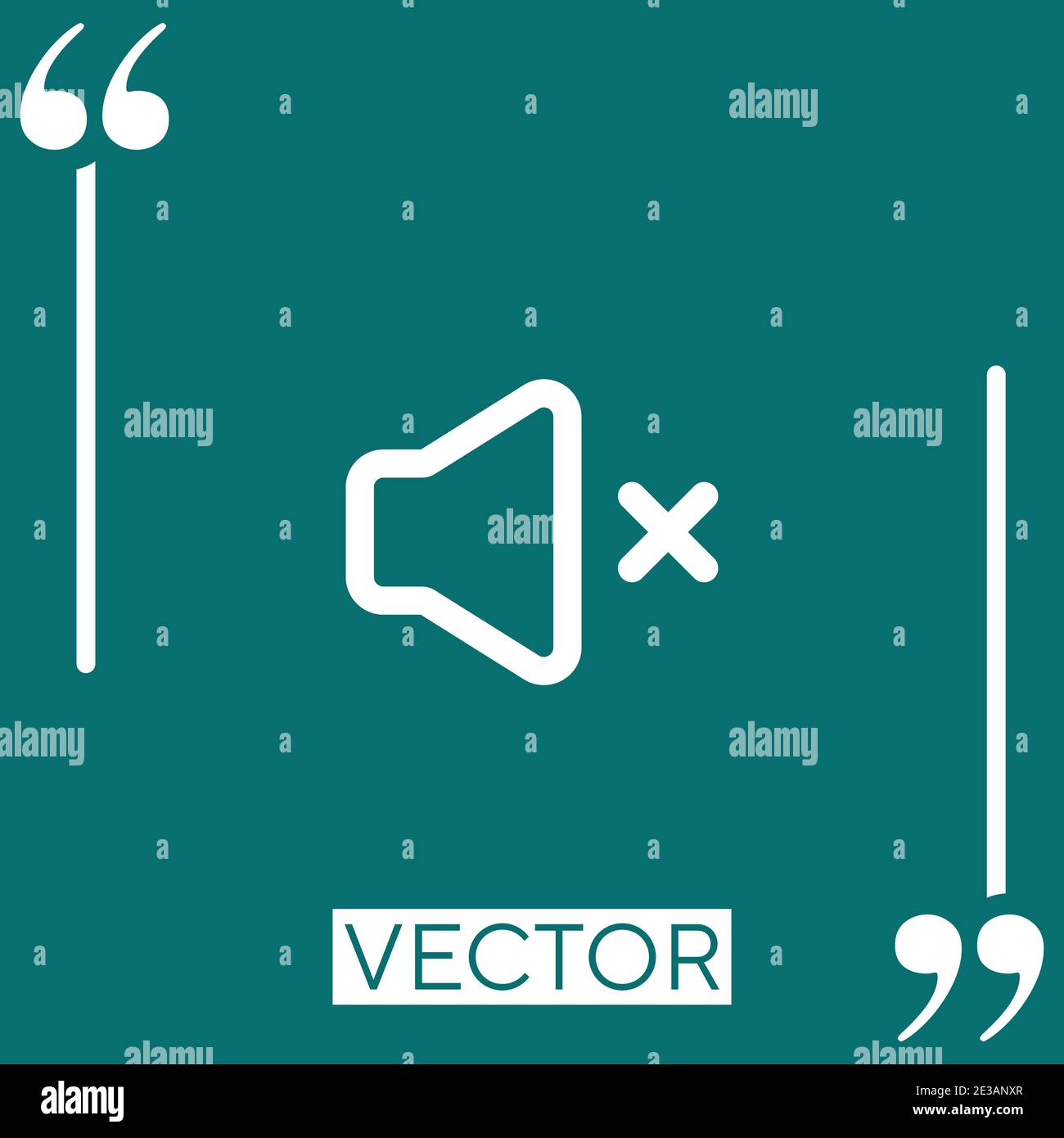 speaker silent outline with a cross Linear icon. Editable stroke line ...