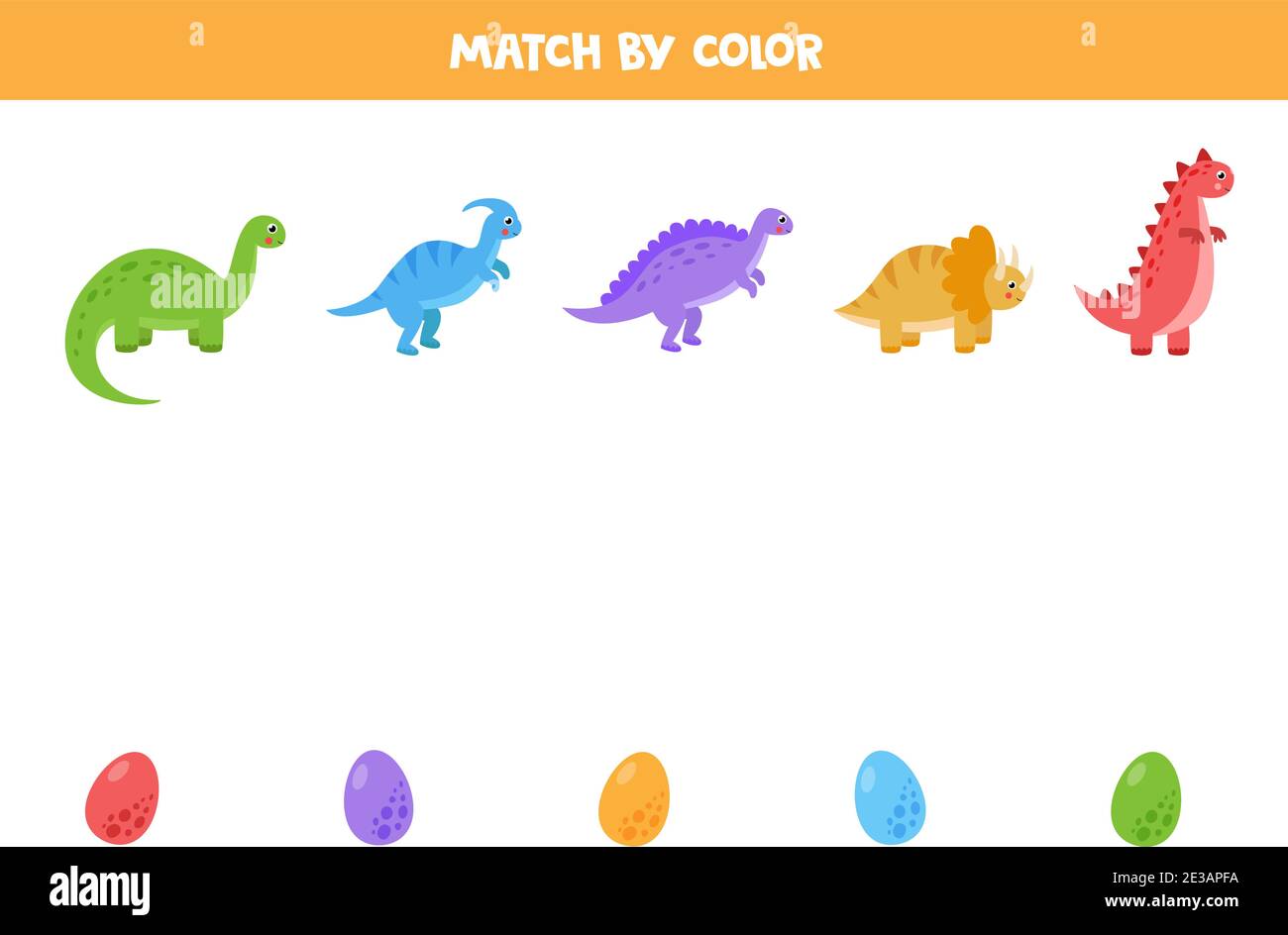 Match dinosaurs and their eggs by color. Educational matching game for ...