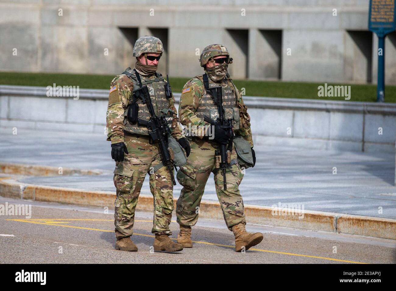 National guard members patrol hi-res stock photography and images - Alamy