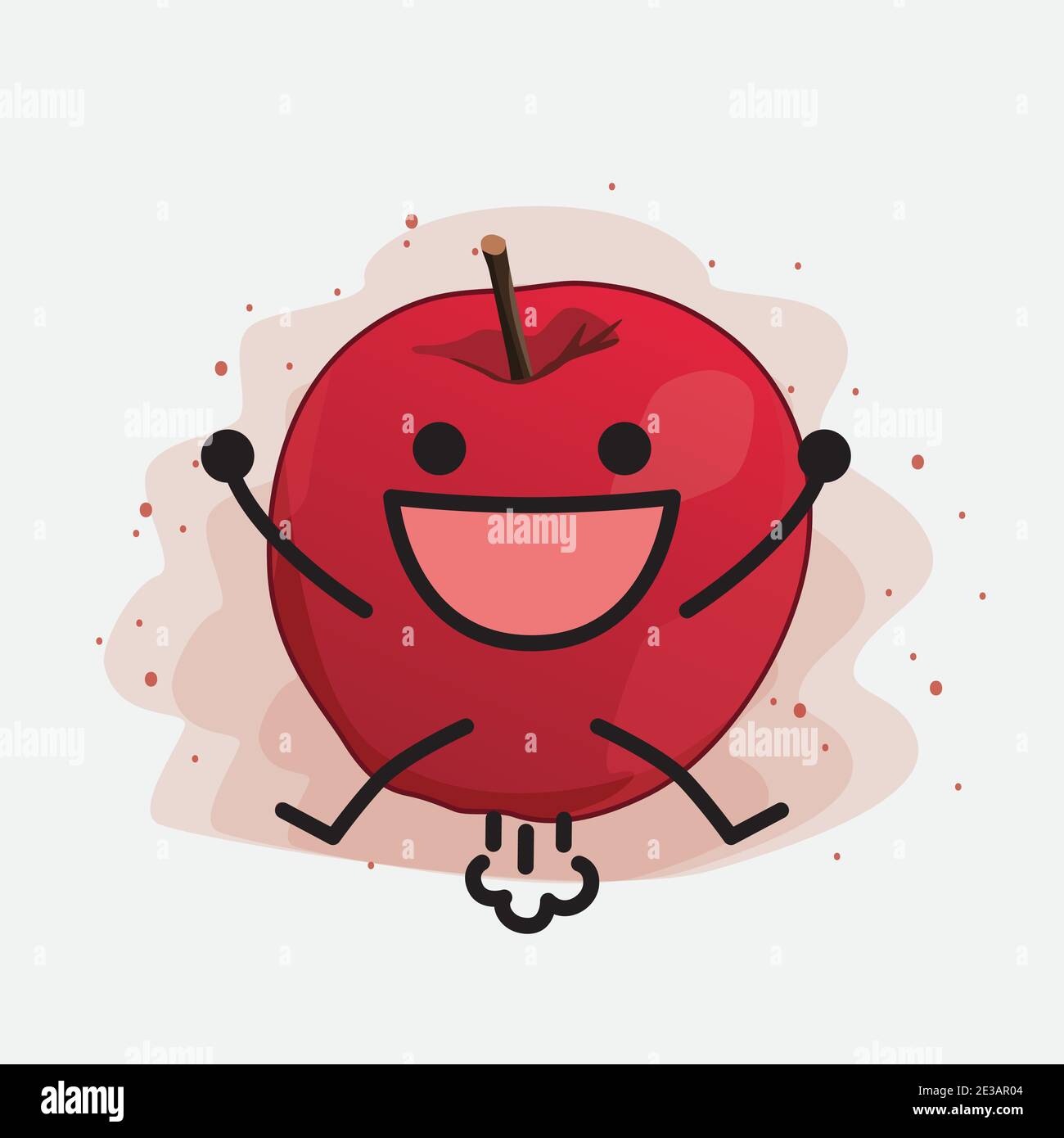 Cute Apple Vector Character Illustration on Isolated Background Stock ...