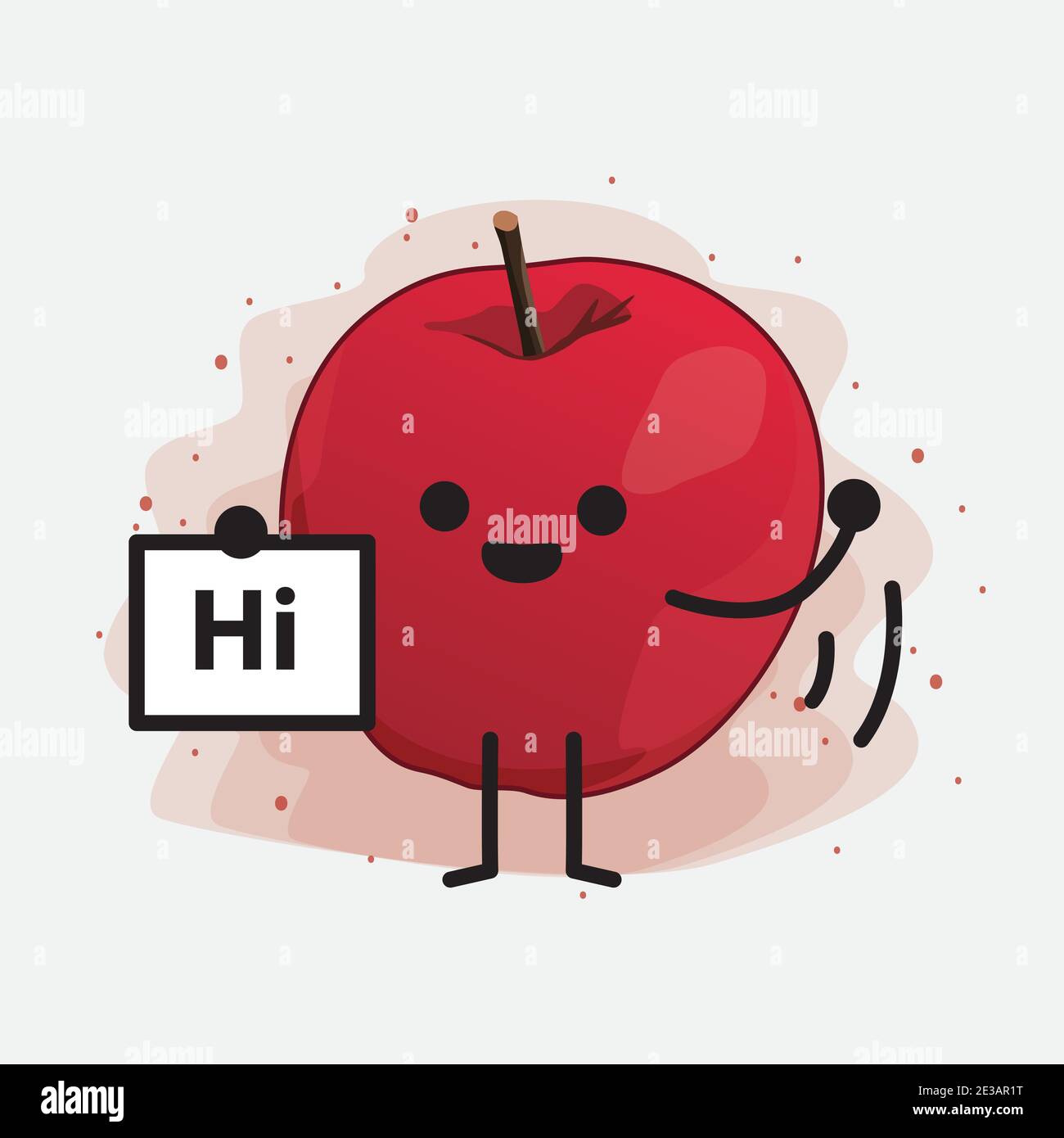 Cute Apple Vector Character Illustration on Isolated Background Stock ...