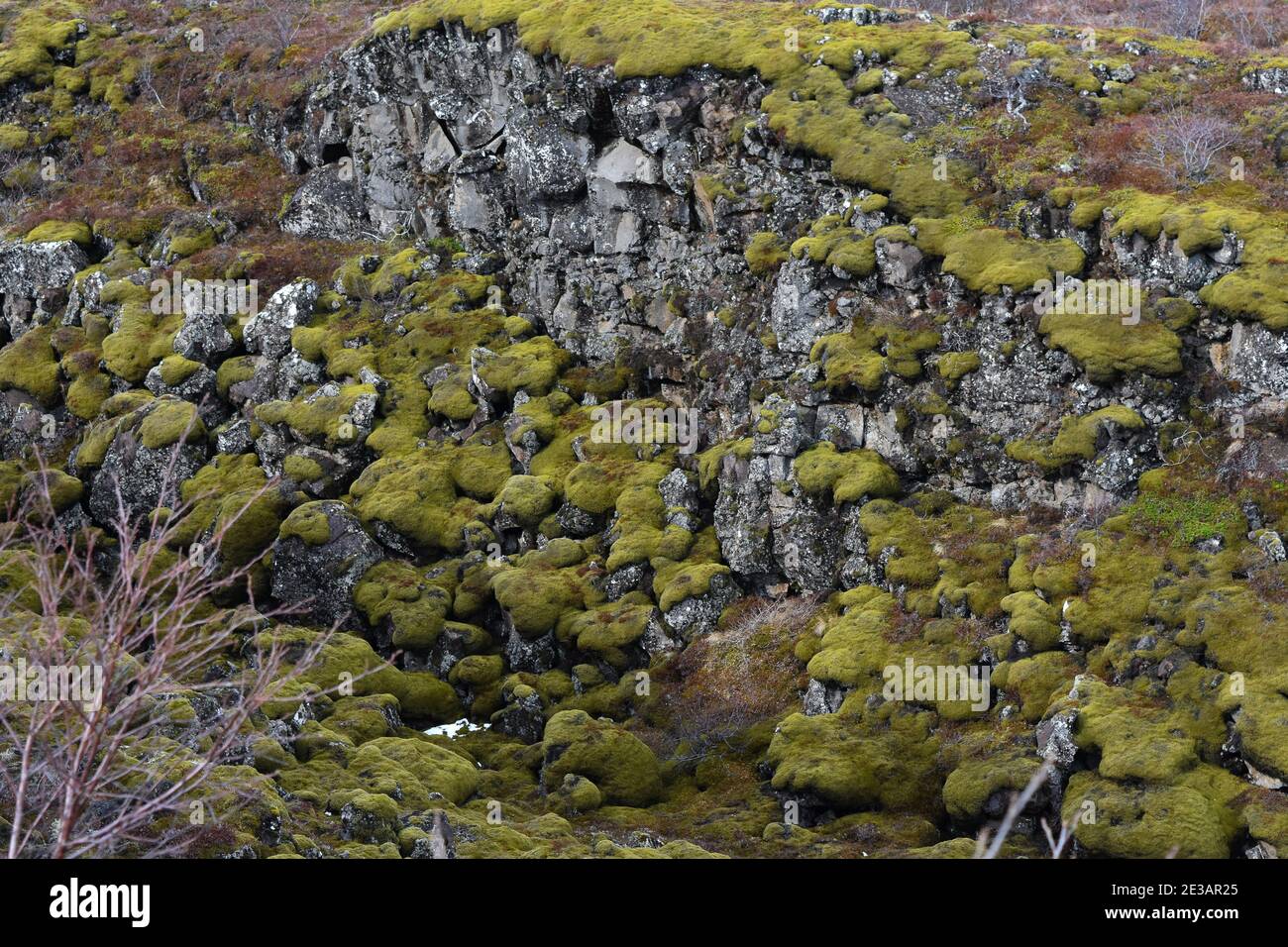 Icelandic mossy rocky cliff hi-res stock photography and images - Alamy
