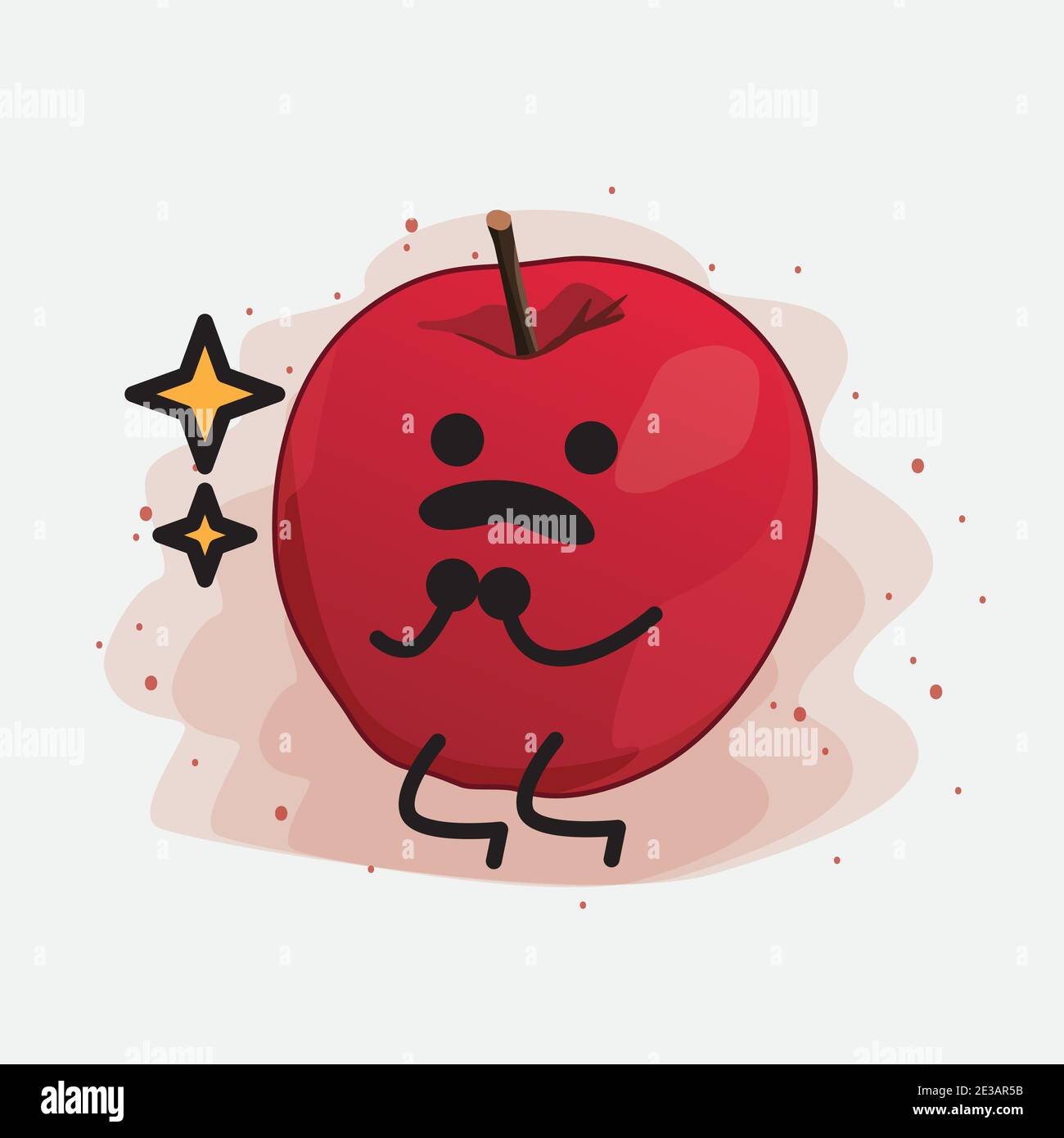 Cute Apple Vector Character Illustration on Isolated Background Stock ...