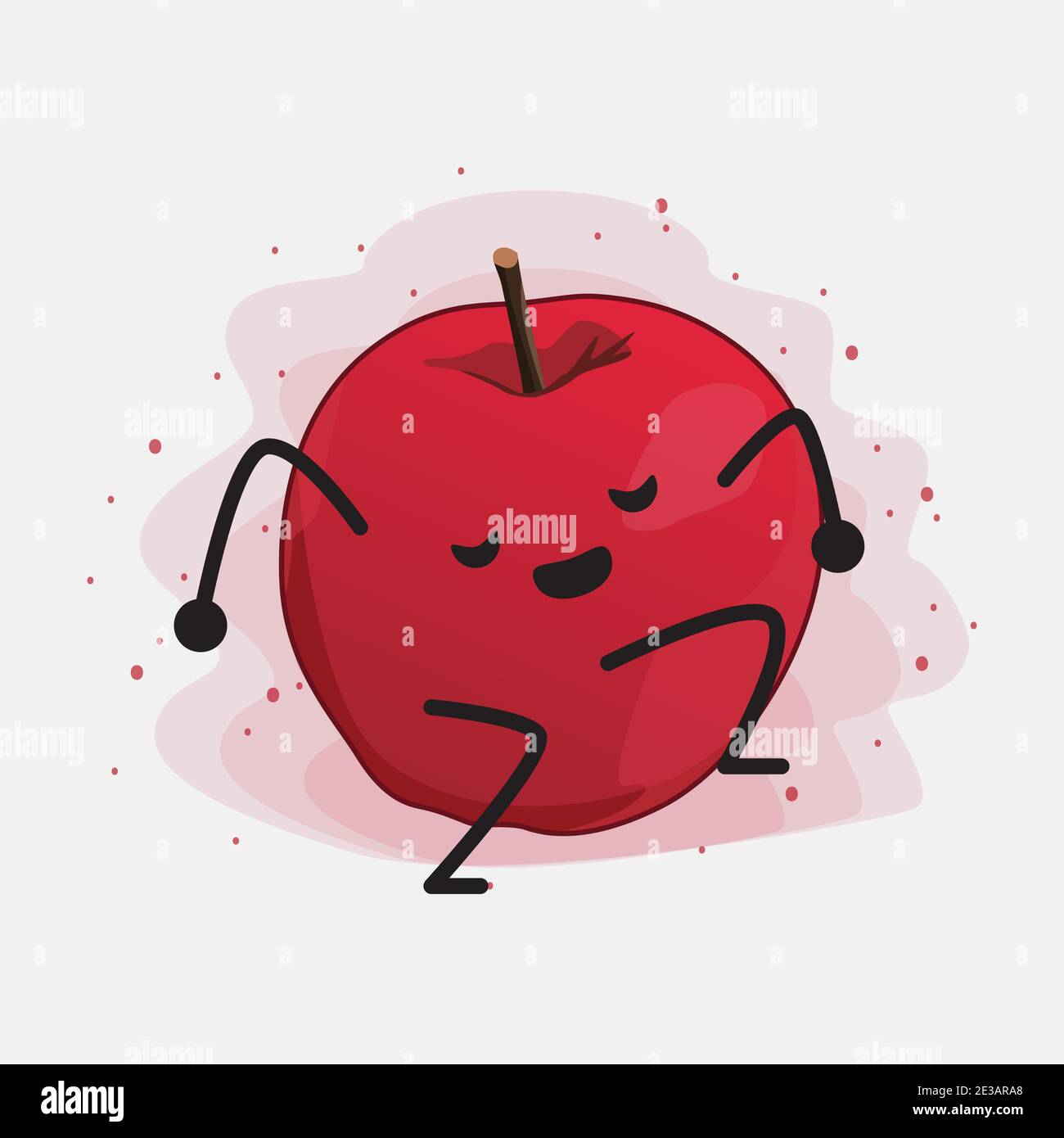 Cute Apple Vector Character Illustration on Isolated Background Stock ...