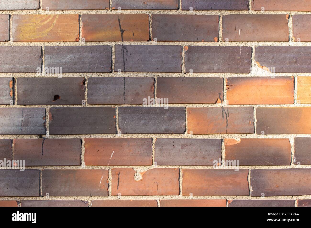 Full frame texture background of a vintage rough tile brick wall ...