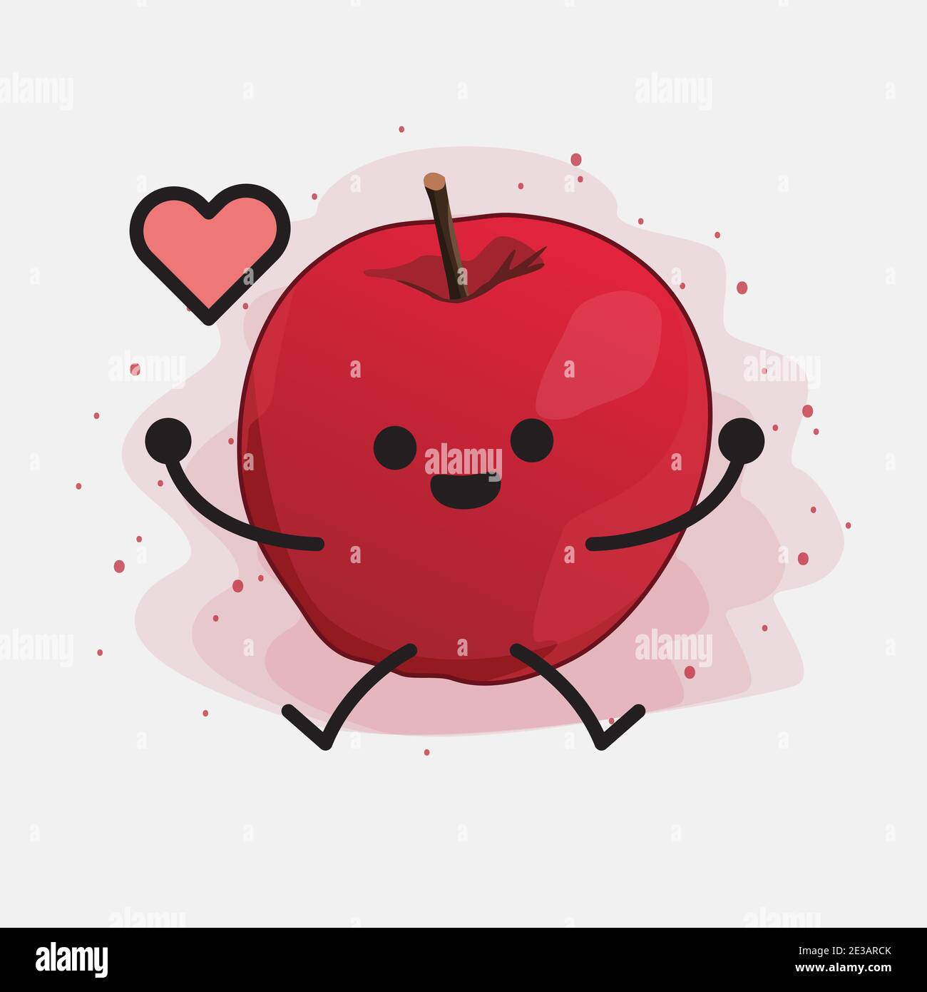 Cute Apple Vector Character Illustration on Isolated Background Stock ...