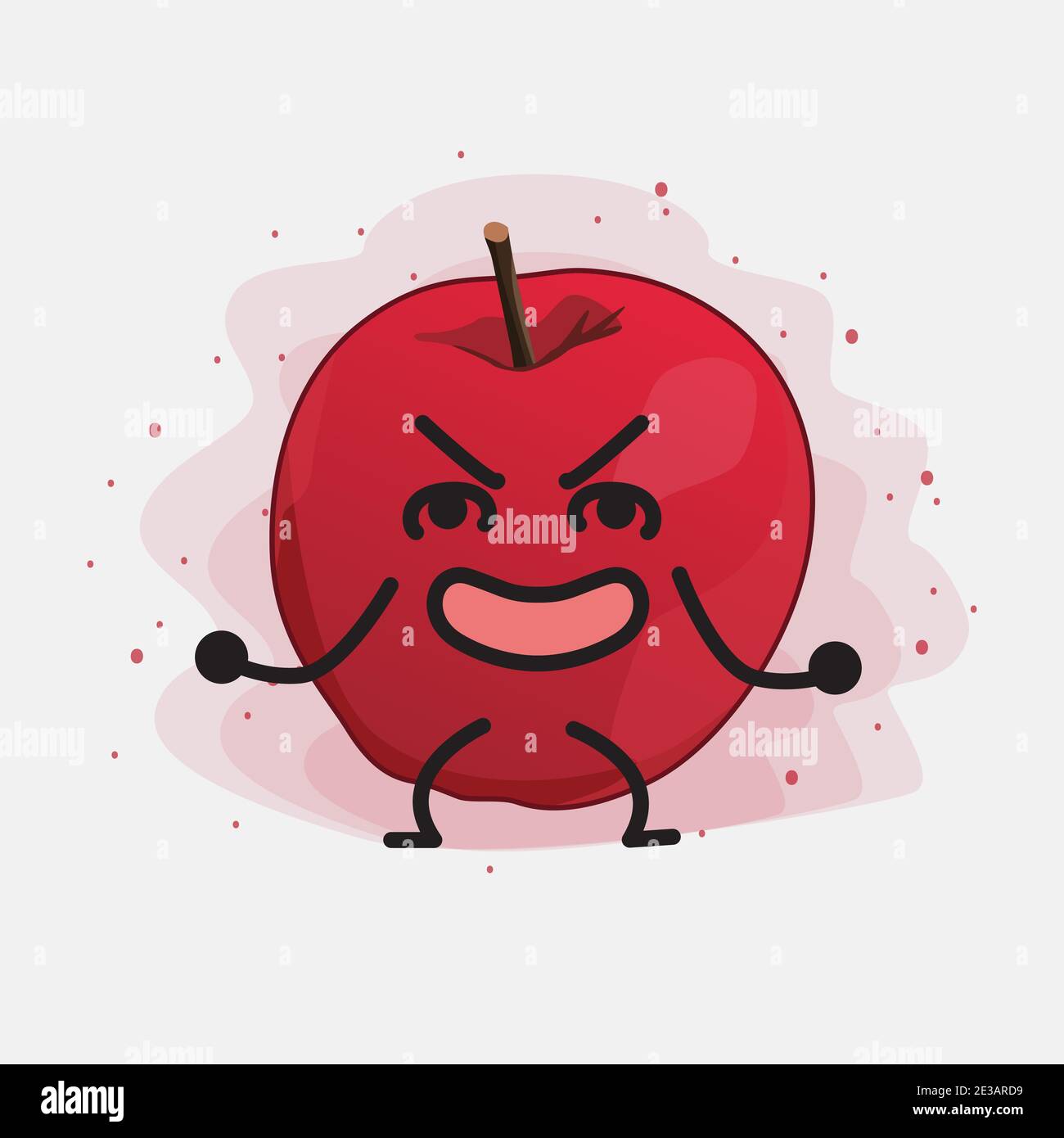 Cute Apple Vector Character Illustration on Isolated Background Stock ...