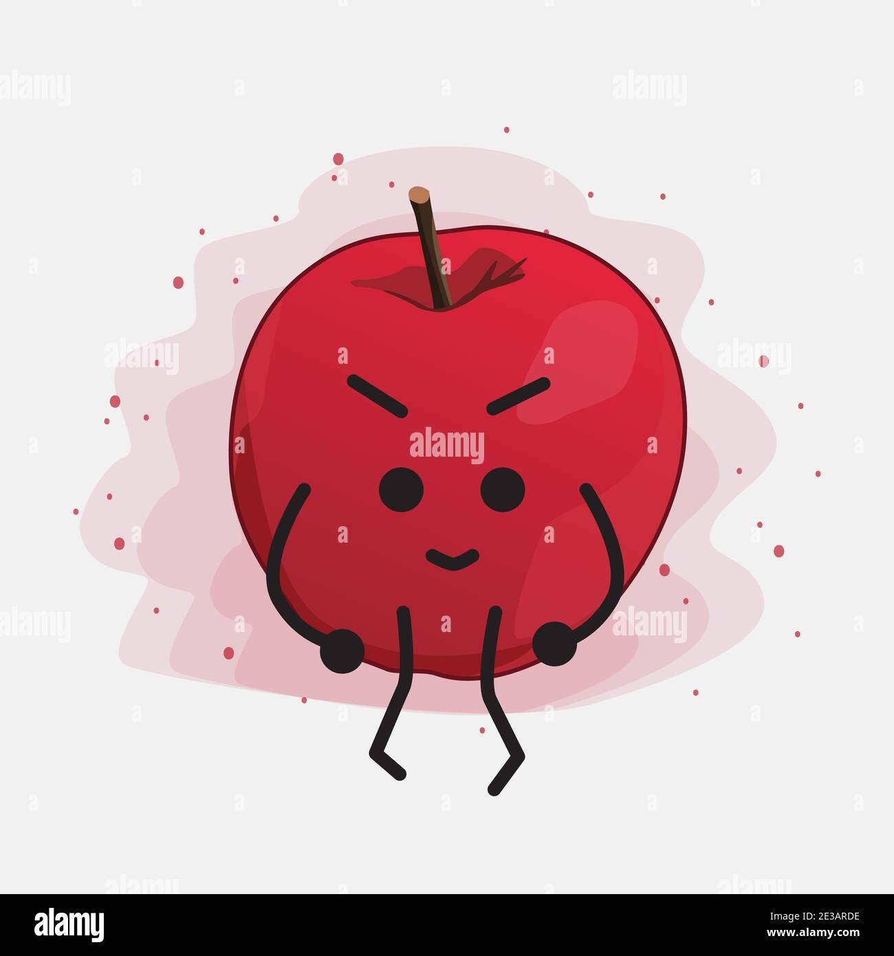 Cute Apple Vector Character Illustration on Isolated Background Stock ...