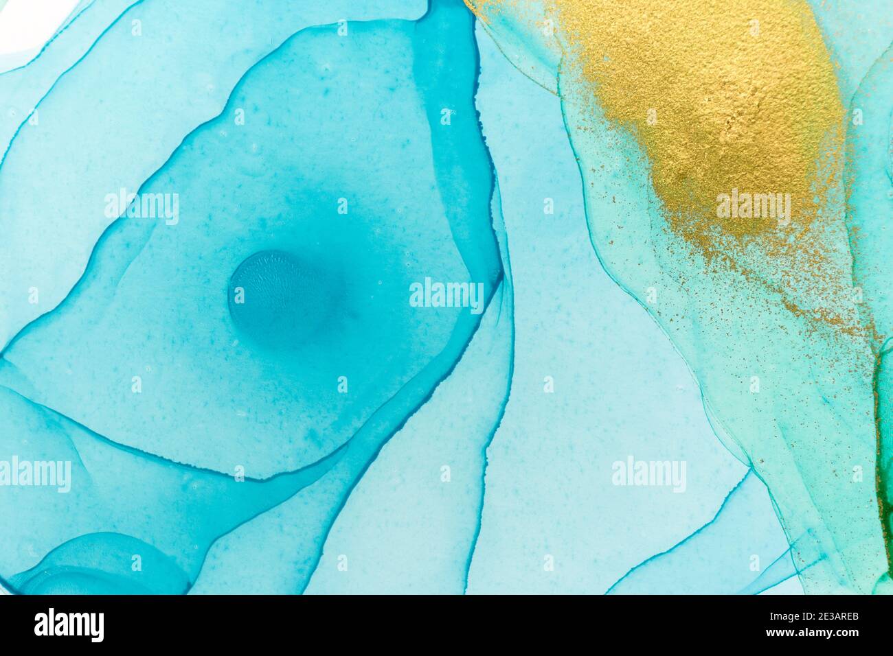 Alcohol ink blue transparent background. Ocean style watercolor drops ...