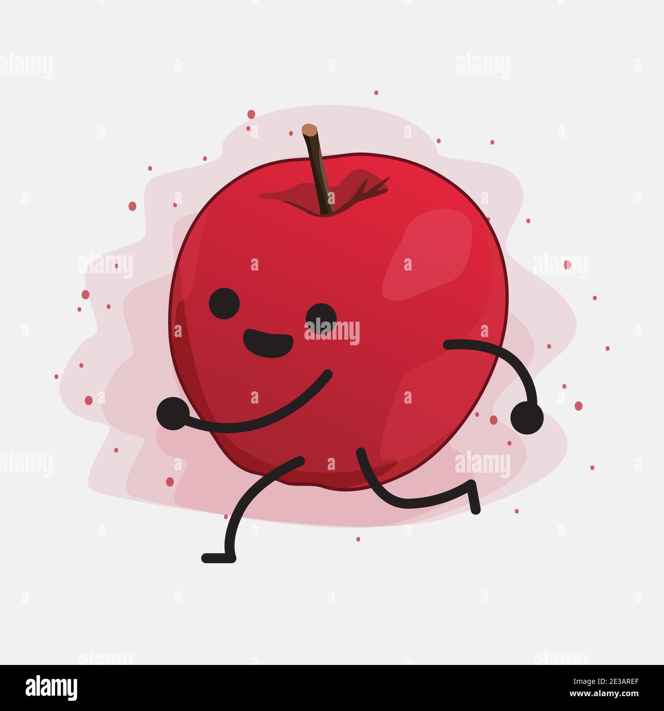Cute Apple Vector Character Illustration on Isolated Background Stock ...