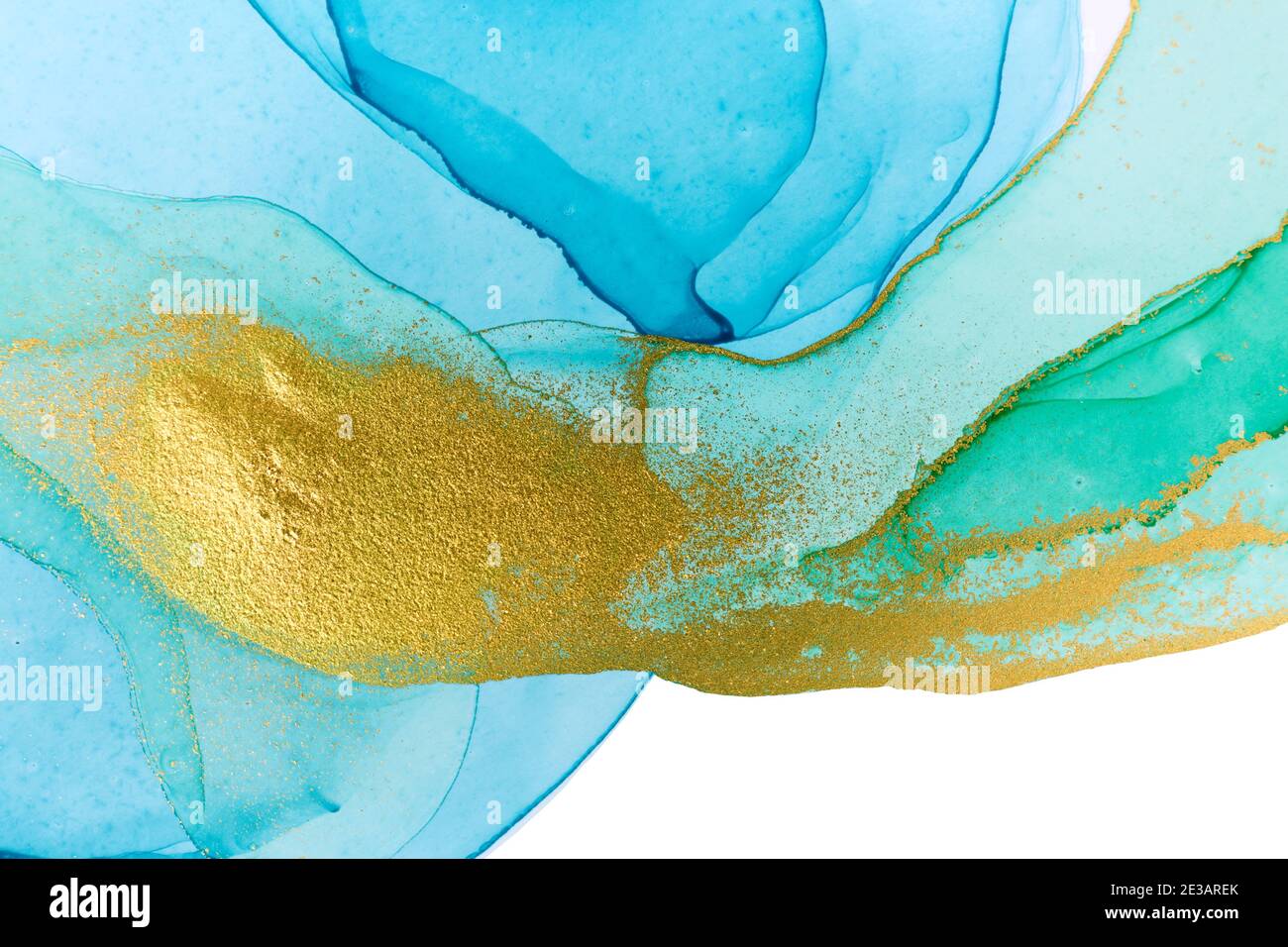 Alcohol ink blue transparent background. Ocean style watercolor drops ...