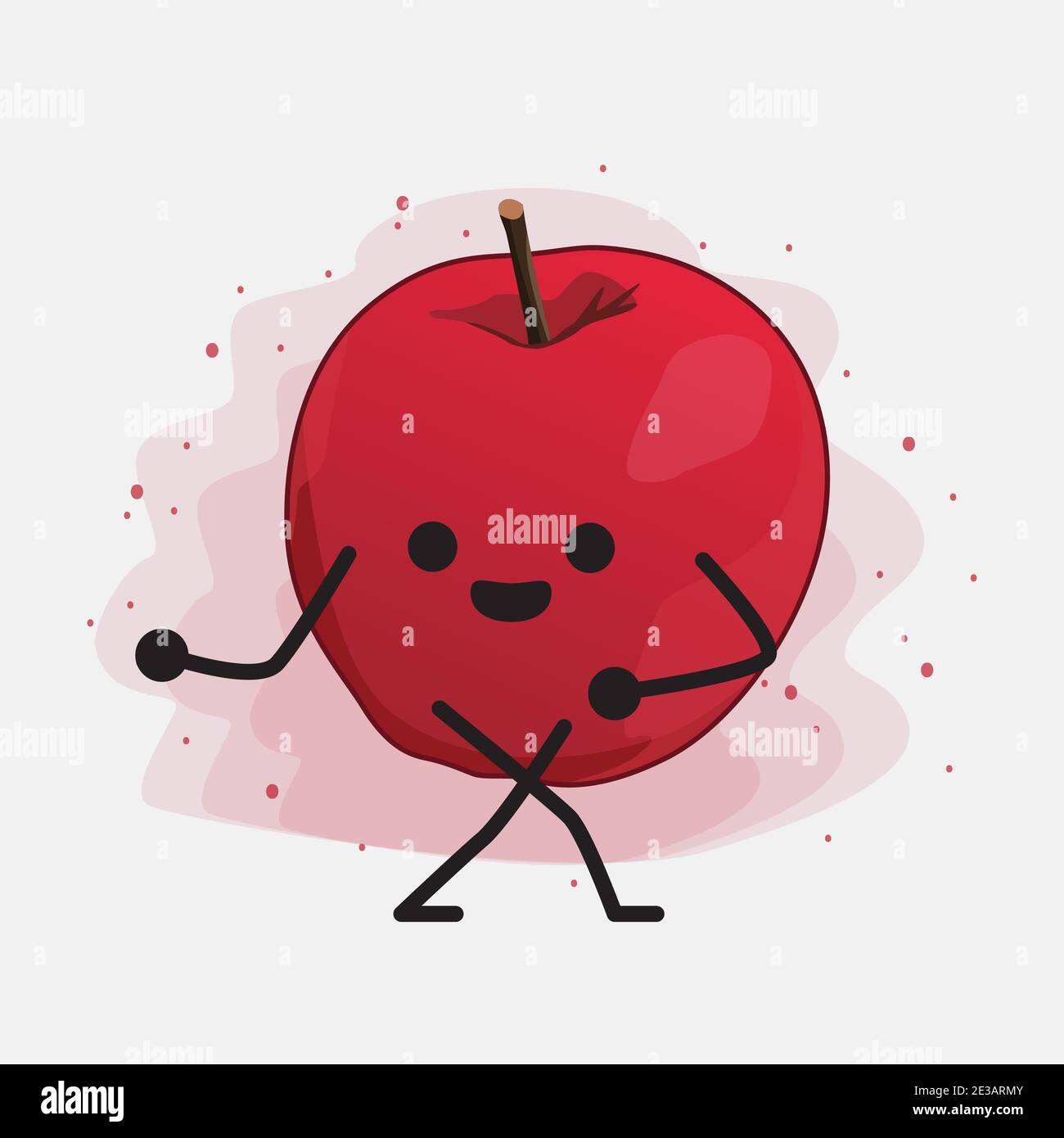 Cute Apple Vector Character Illustration on Isolated Background Stock ...