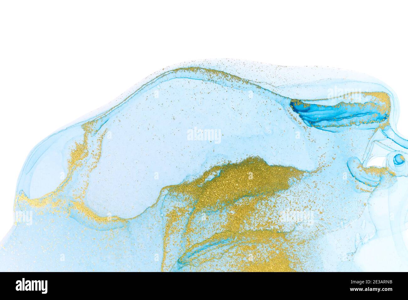 Alcohol ink blue transparent background. Ocean style watercolor drops ...