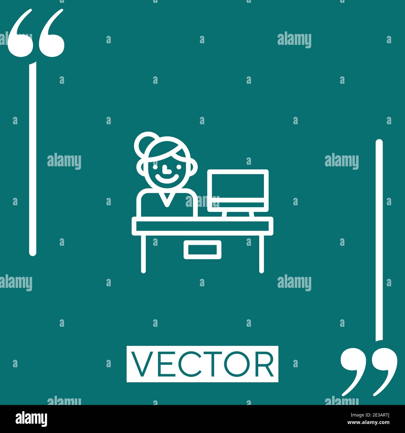 reception vector icon Linear icon. Editable stroke line Stock Vector ...