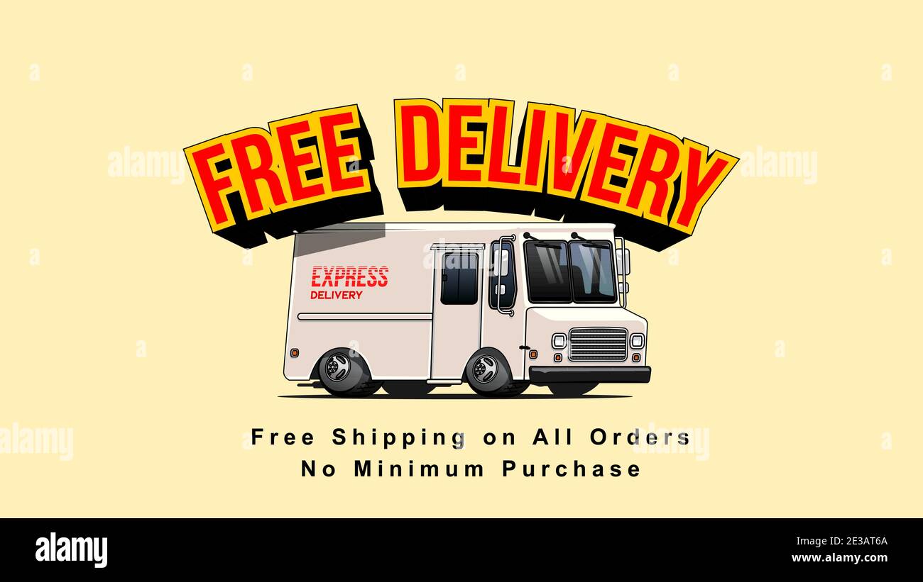 free delivery big text. free shipping on all orders no minimum ...