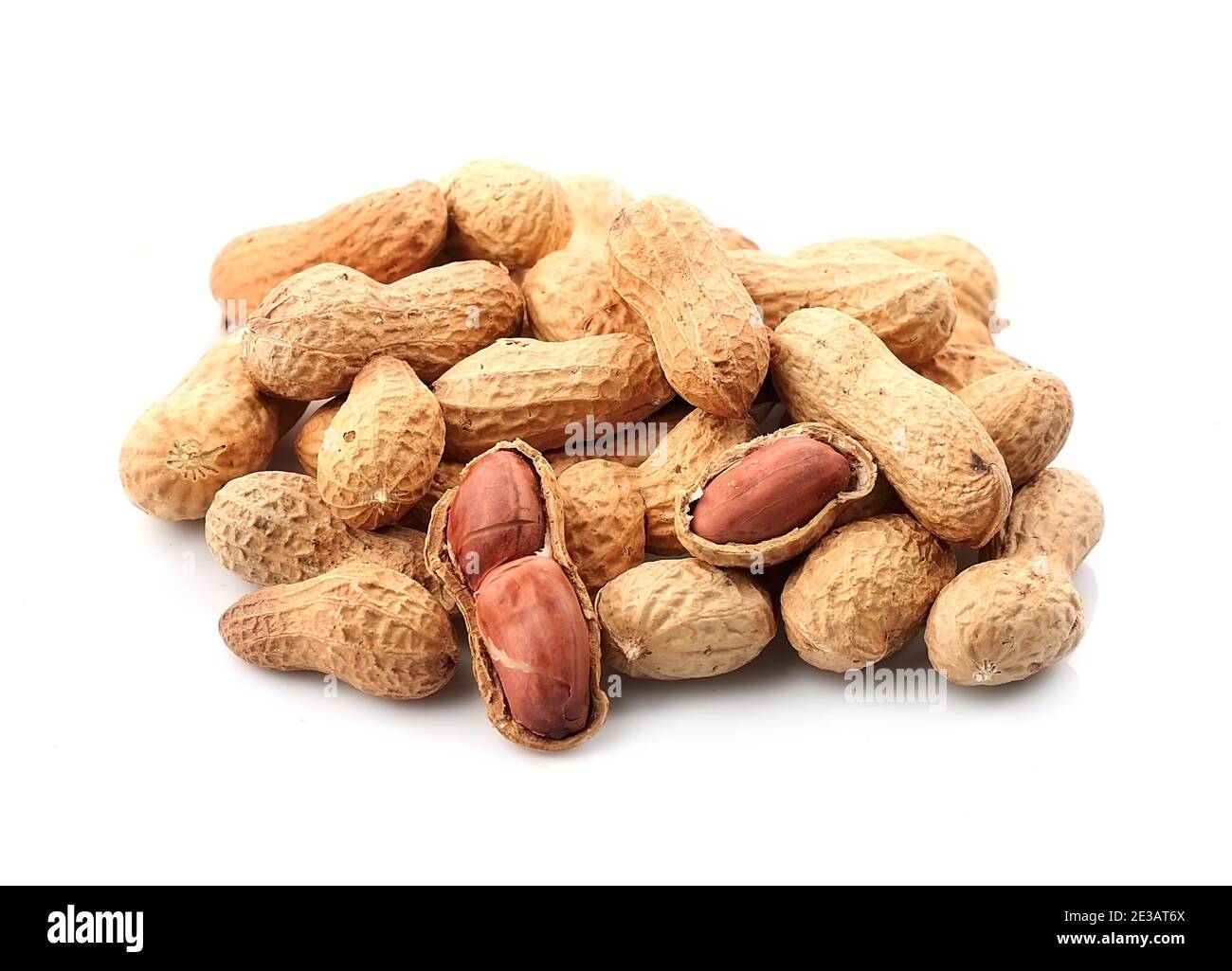 Peanut nuts isolated on white backrounds Stock Photo - Alamy