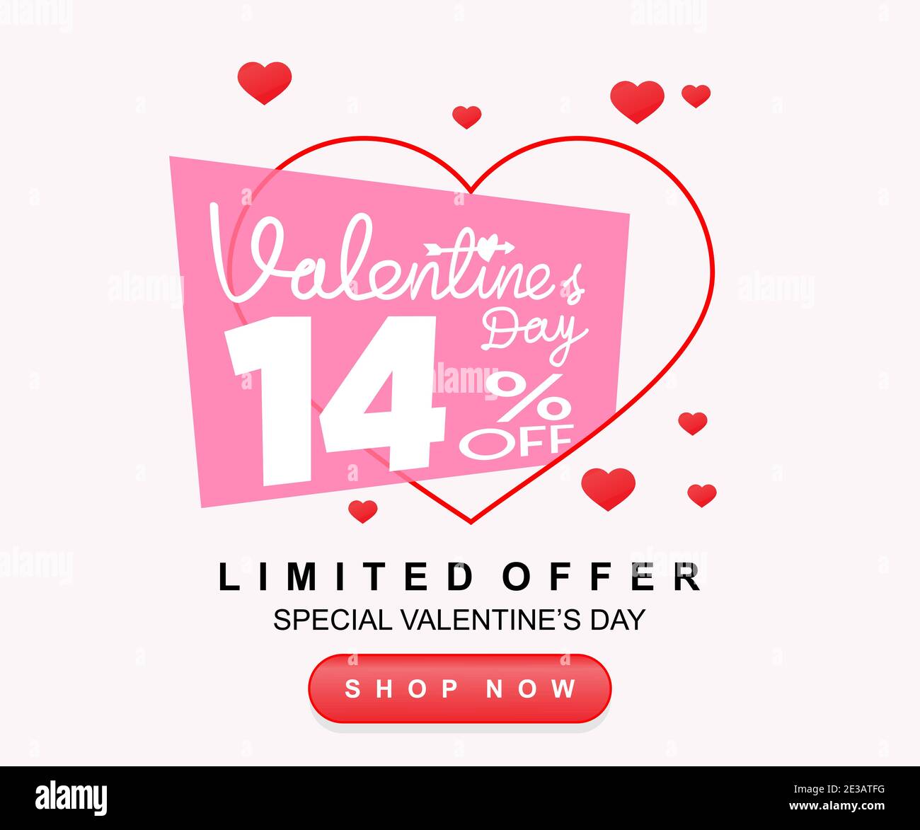 cute hearts for valentine's day promotion banner vector illustration ...