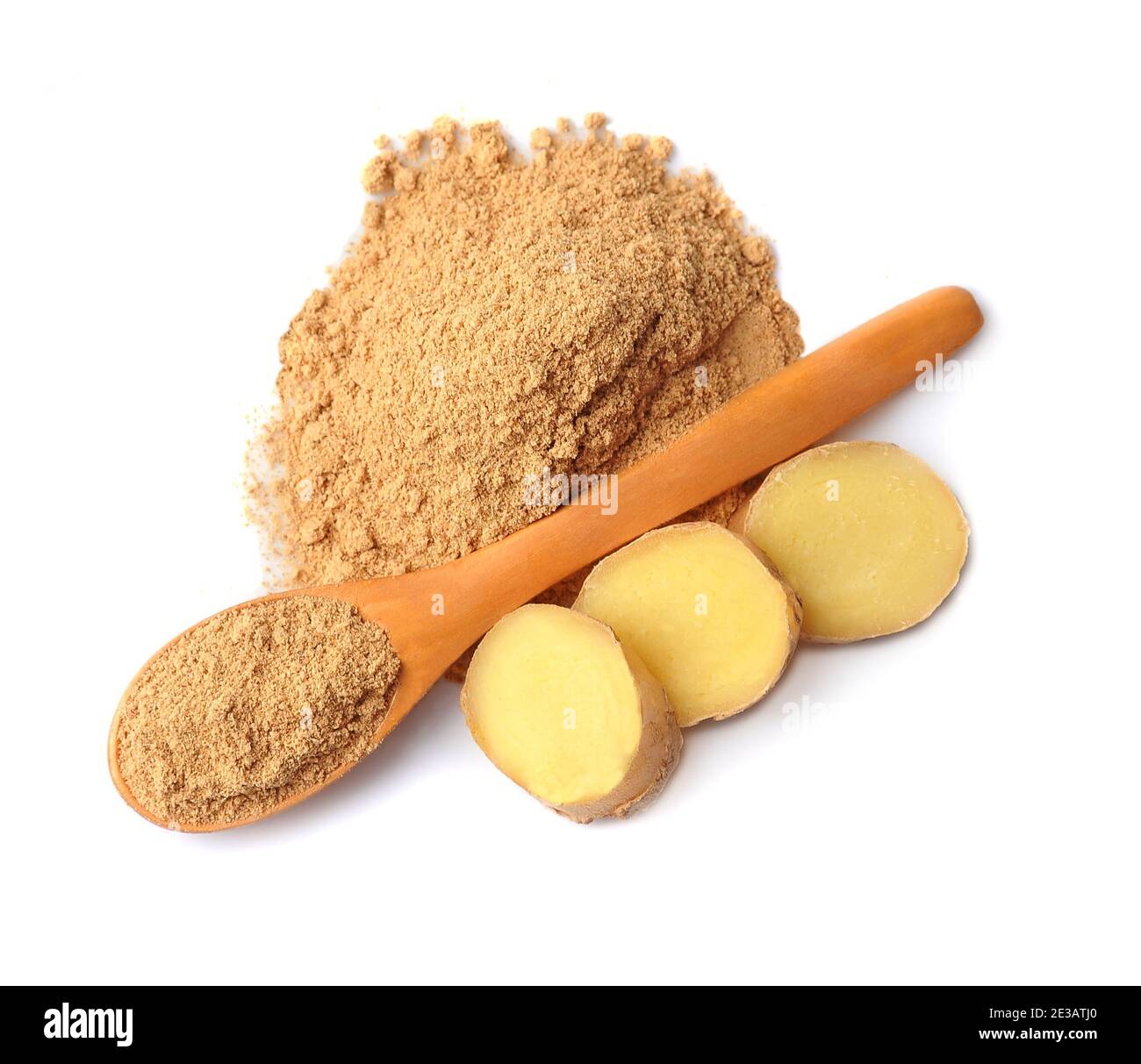 Ginger root powder isolated on white backgrounds Stock Photo - Alamy