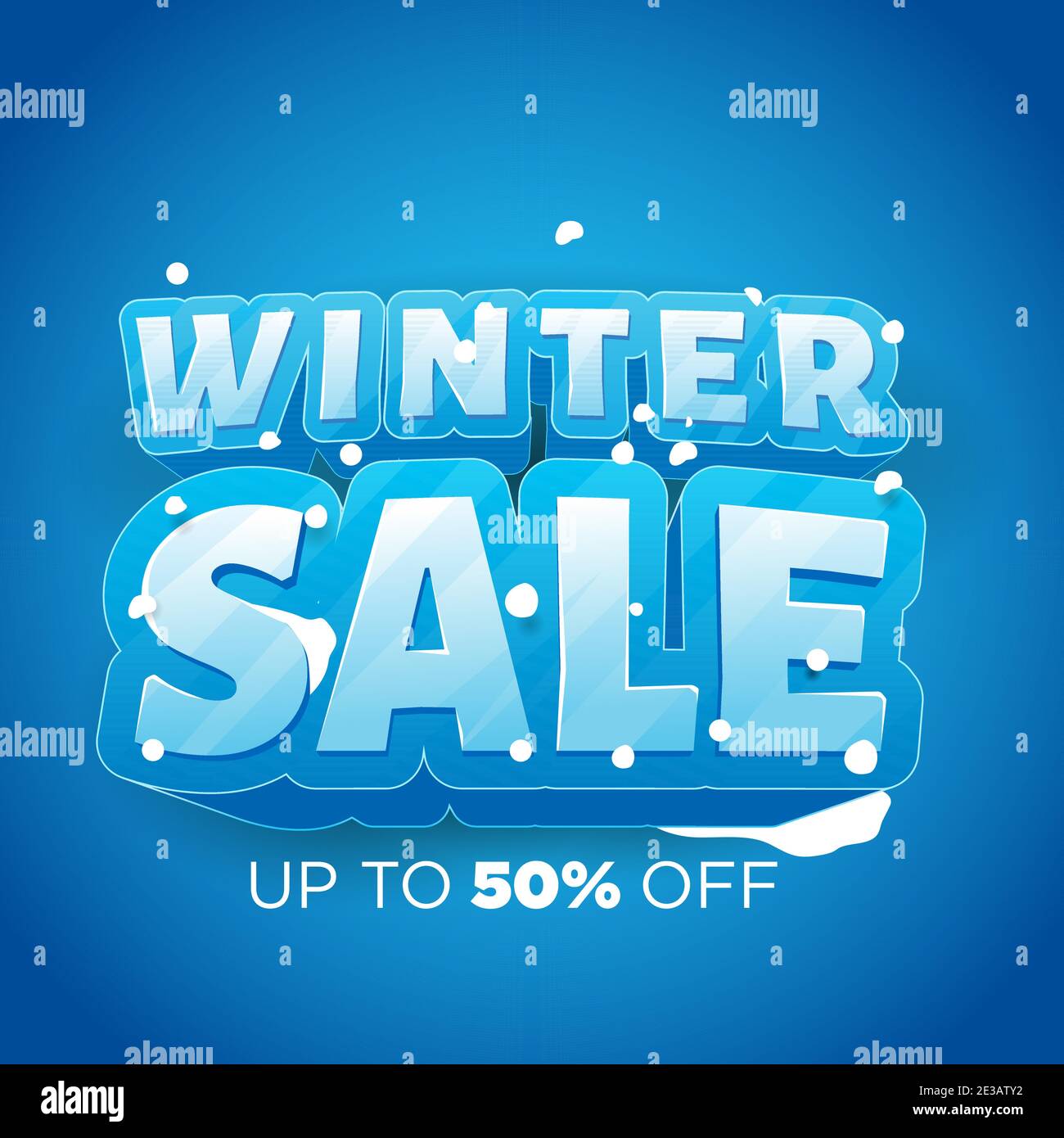 winter sale frozen ice banner. rectangle vector illustration Stock ...