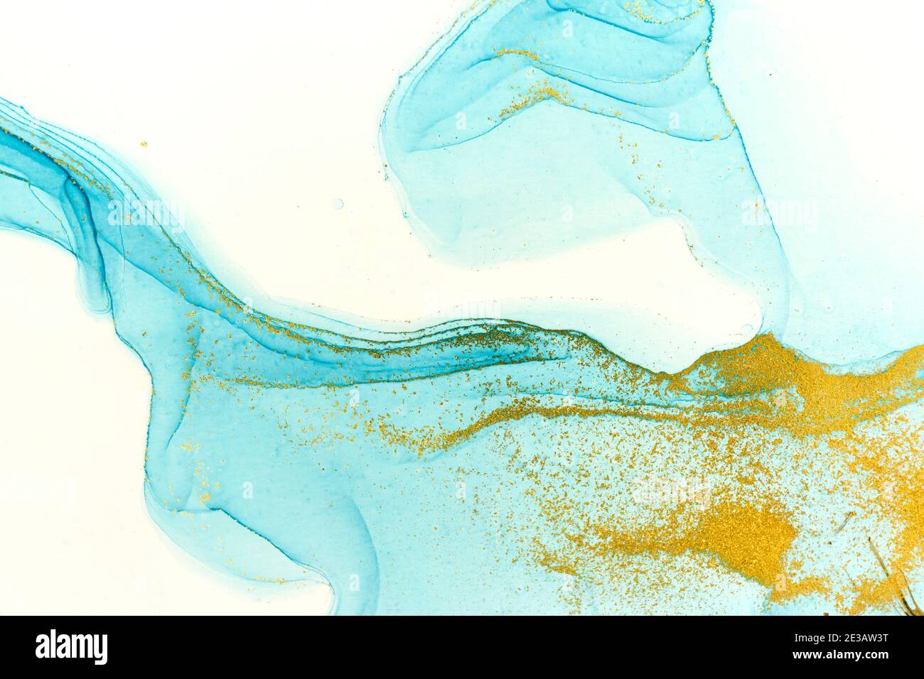 Alcohol ink blue transparent background. Ocean style watercolor drops ...