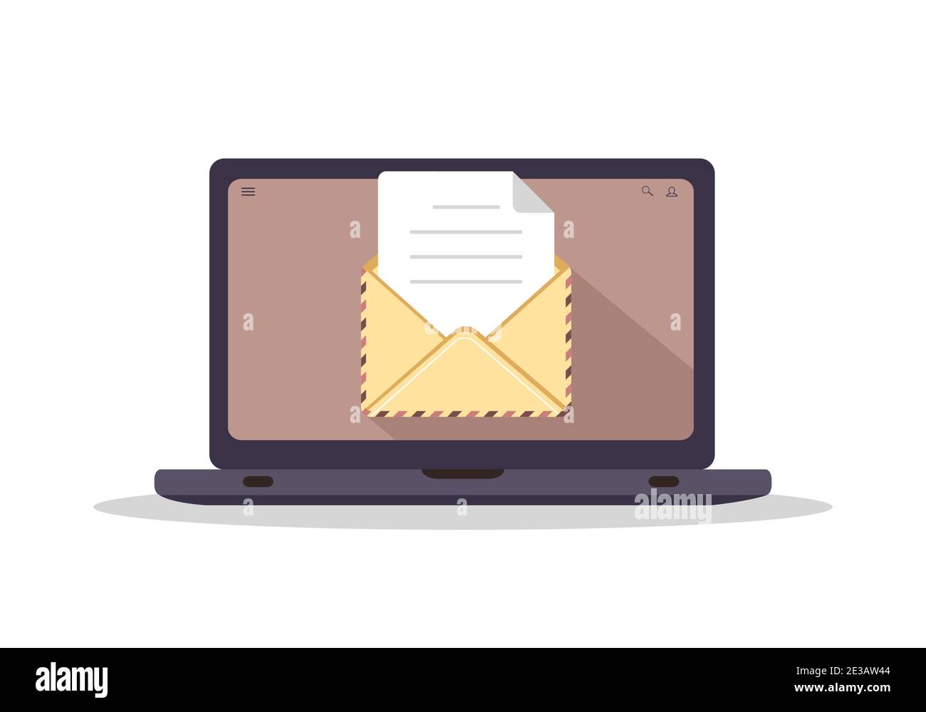 Envelope on computer screen. Concept of sending or receiving email ...