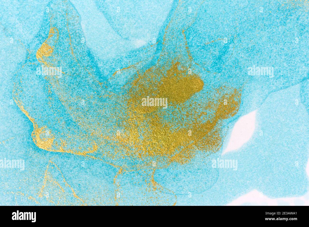 Alcohol ink blue background. Watercolor drops illustration Stock Photo ...