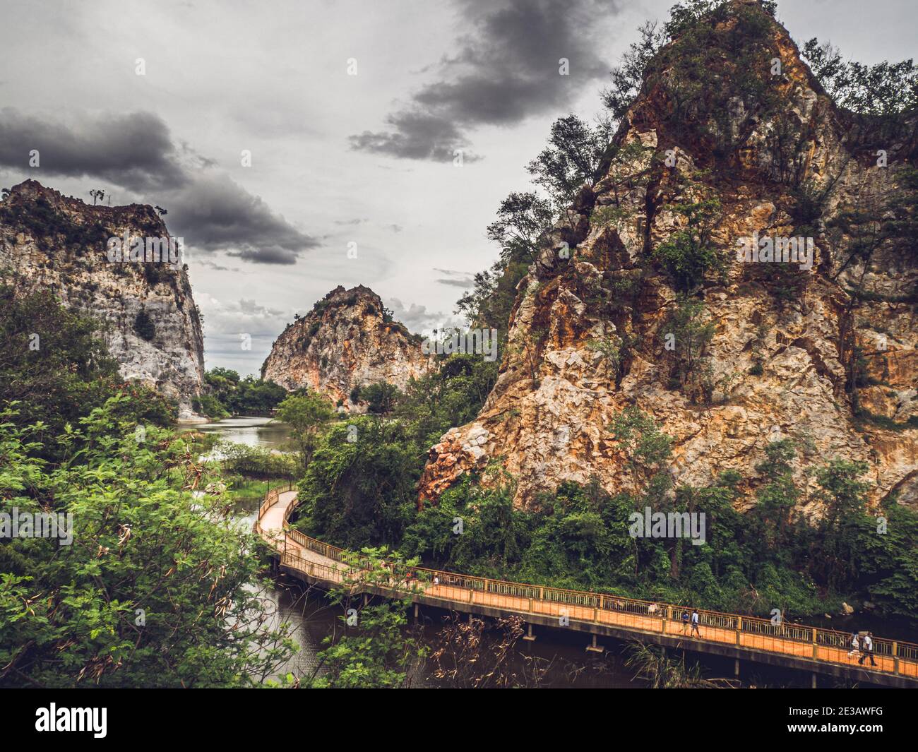 Panorama scenic of Sunset Spring landscape with peaceful rural nature ...