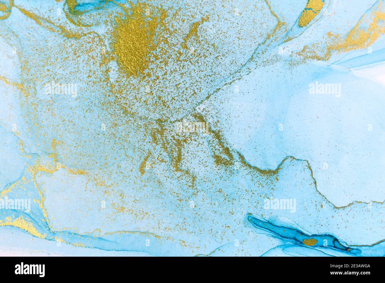 Alcohol ink blue background. Watercolor drops illustration Stock Photo ...