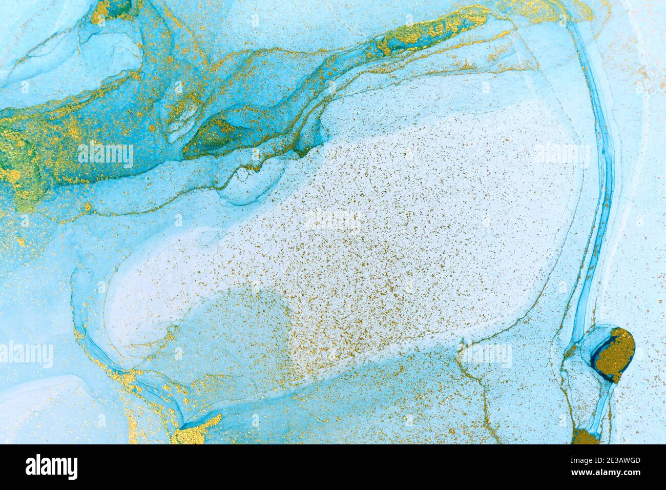 Alcohol ink blue background. Watercolor drops illustration Stock Photo ...