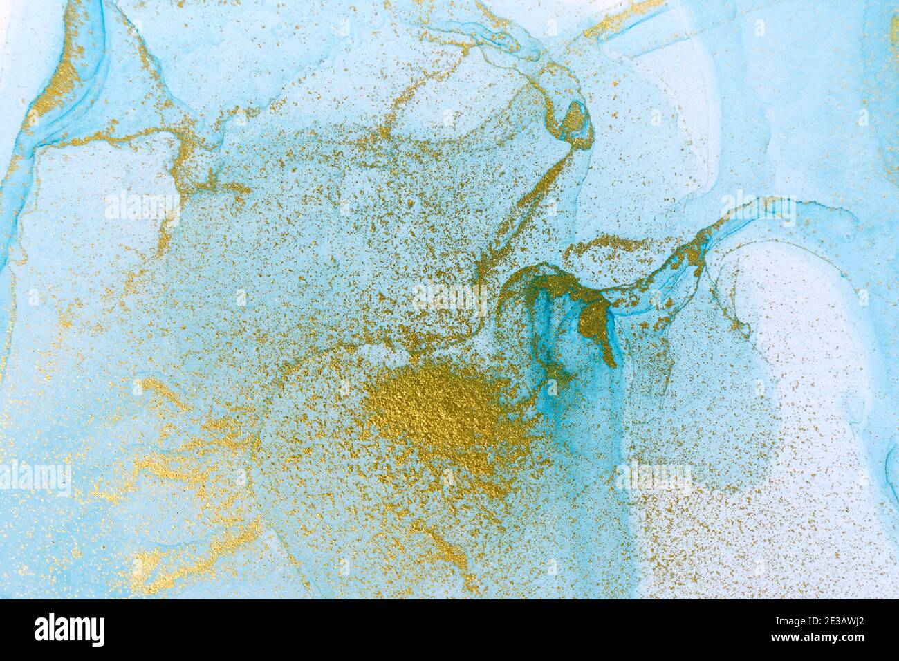 Alcohol ink blue background. Watercolor drops illustration Stock Photo ...